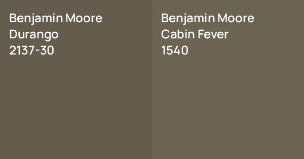 Benjamin Moore Durango vs. Benjamin Moore Cabin Fever comparison