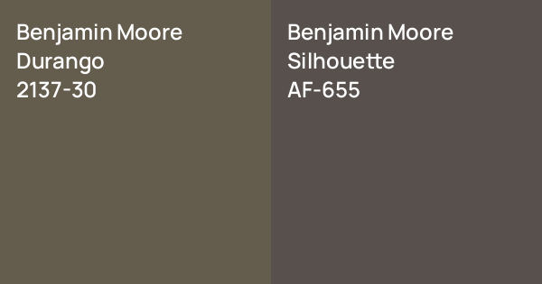 Benjamin Moore Durango vs. Benjamin Moore Silhouette comparison