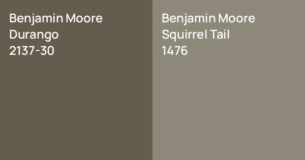 Benjamin Moore Durango vs. Benjamin Moore Squirrel Tail comparison