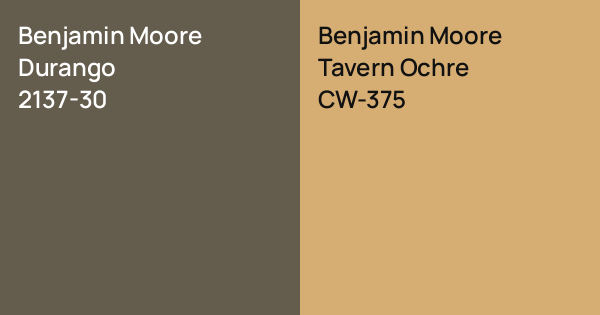 Benjamin Moore Durango vs. Benjamin Moore Tavern Ochre comparison