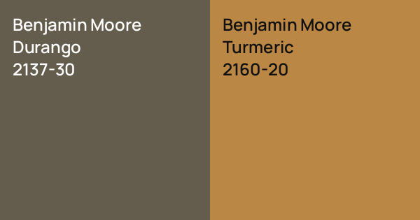 Benjamin Moore Durango vs. Benjamin Moore Turmeric comparison