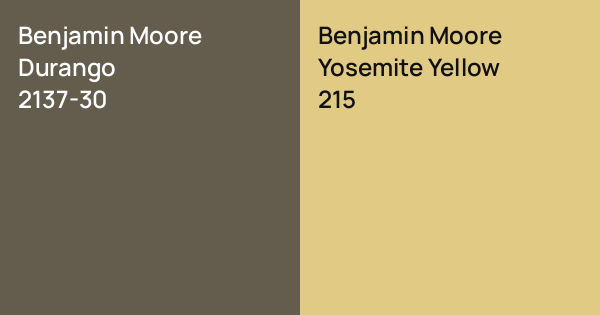 Benjamin Moore Durango vs. Benjamin Moore Yosemite Yellow comparison