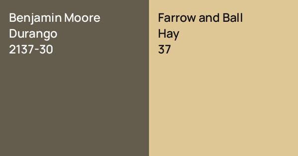 Benjamin Moore Durango vs. Farrow and Ball Hay comparison