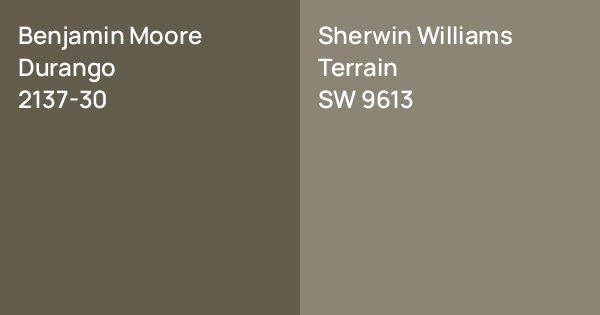 Benjamin Moore Durango vs. Sherwin Williams Terrain comparison