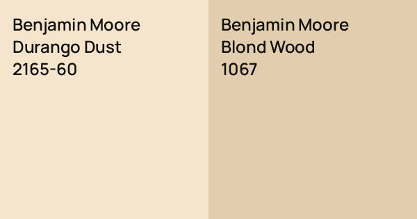 Benjamin Moore Durango Dust vs. Benjamin Moore Blond Wood comparison
