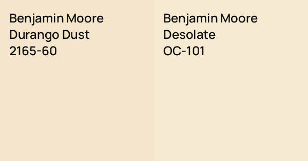 Benjamin Moore Durango Dust vs. Benjamin Moore Desolate comparison