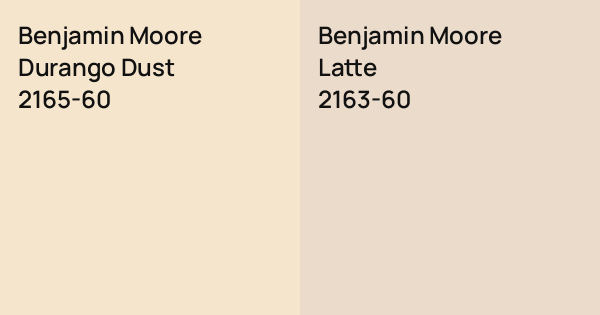 Benjamin Moore Durango Dust vs. Benjamin Moore Latte comparison
