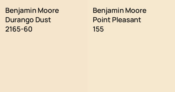 Benjamin Moore Durango Dust vs. Benjamin Moore Point Pleasant comparison