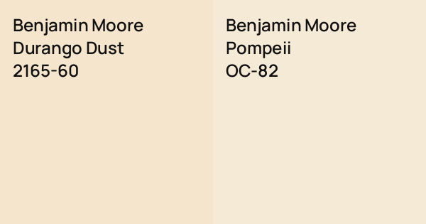 Benjamin Moore Durango Dust vs. Benjamin Moore Pompeii comparison
