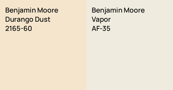 Benjamin Moore Durango Dust vs. Benjamin Moore Vapor comparison