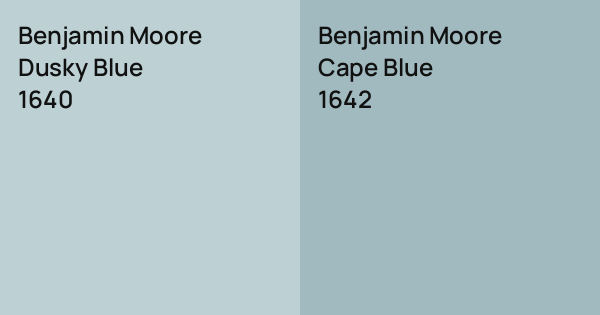 Benjamin Moore Dusky Blue vs. Benjamin Moore Cape Blue comparison