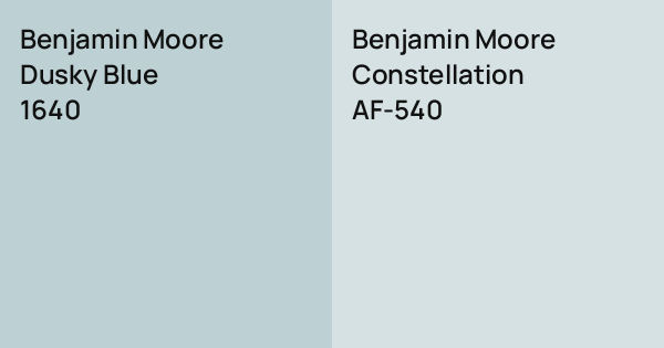 Benjamin Moore Dusky Blue vs. Benjamin Moore Constellation comparison