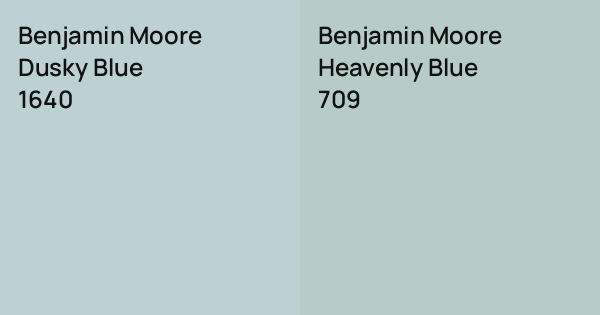 Benjamin Moore Dusky Blue vs. Benjamin Moore Heavenly Blue comparison
