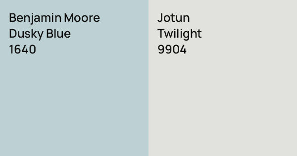Benjamin Moore Dusky Blue vs. Jotun Twilight comparison