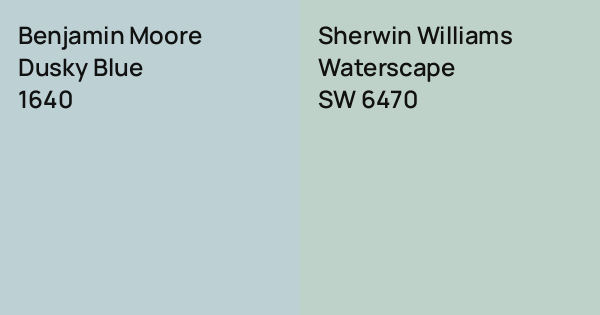 Benjamin Moore Dusky Blue vs. Sherwin Williams Waterscape comparison