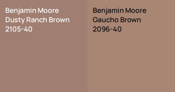 Benjamin Moore Dusty Ranch Brown vs. Benjamin Moore Gaucho Brown comparison