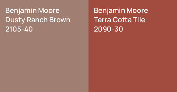 Benjamin Moore Dusty Ranch Brown vs. Benjamin Moore Terra Cotta Tile ...