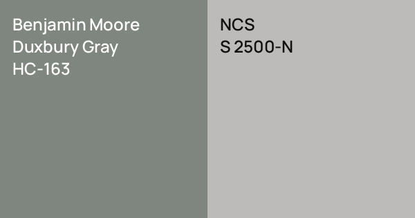 Benjamin Moore Duxbury Gray vs. NCS S 2500-N comparison