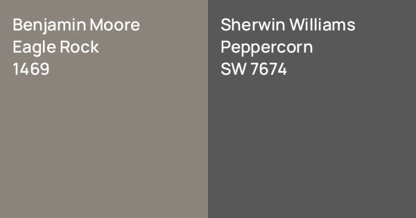 Benjamin Moore Eagle Rock vs. Sherwin Williams Peppercorn comparison
