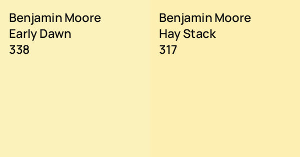 Benjamin Moore Early Dawn vs. Benjamin Moore Hay Stack comparison