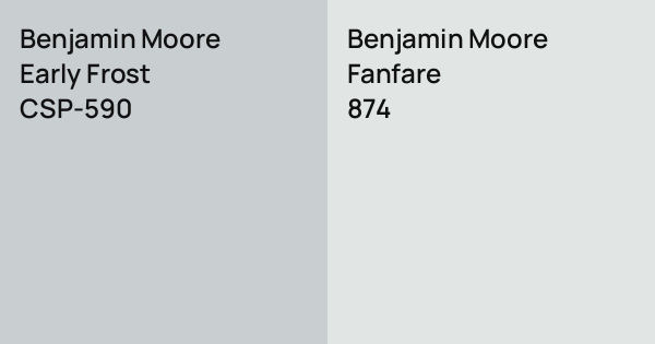 Benjamin Moore Early Frost vs. Benjamin Moore Fanfare comparison