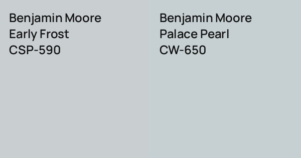 Benjamin Moore Early Frost vs. Benjamin Moore Palace Pearl comparison