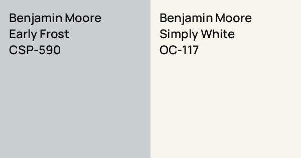 Benjamin Moore Early Frost vs. Benjamin Moore Simply White comparison