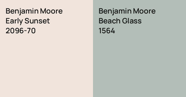 Benjamin Moore Early Sunset vs. Benjamin Moore Beach Glass comparison