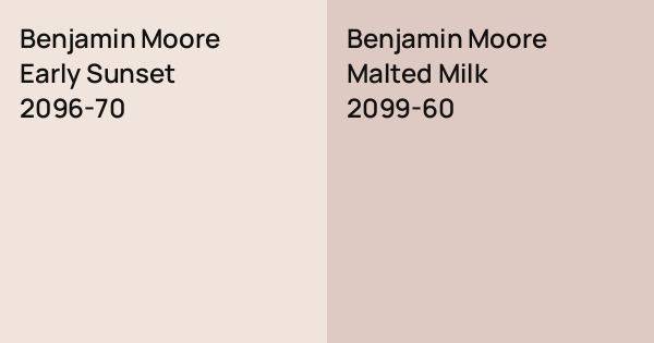 Benjamin Moore Early Sunset vs. Benjamin Moore Malted Milk comparison
