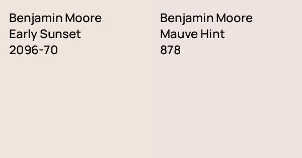 Benjamin Moore Early Sunset vs. Benjamin Moore Mauve Hint comparison