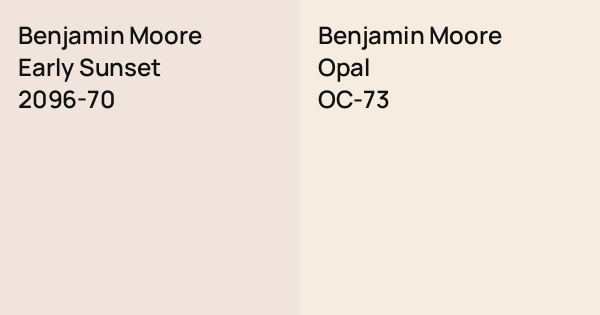 Benjamin Moore Early Sunset vs. Benjamin Moore Opal comparison