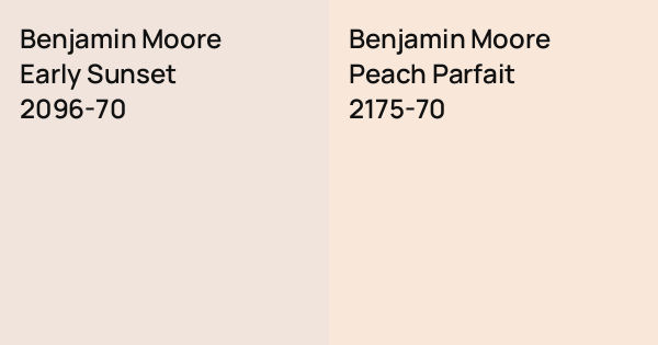 Benjamin Moore Early Sunset vs. Benjamin Moore Peach Parfait comparison