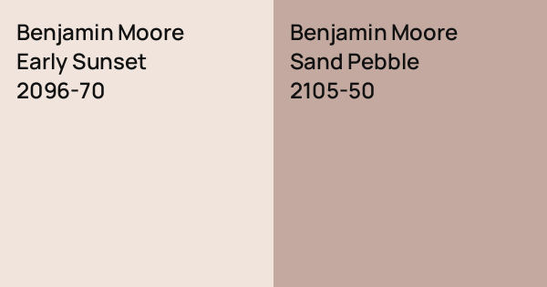Benjamin Moore Early Sunset vs. Benjamin Moore Sand Pebble comparison