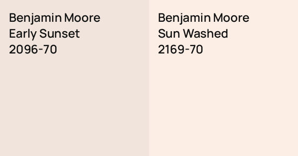 Benjamin Moore Early Sunset vs. Benjamin Moore Sun Washed comparison
