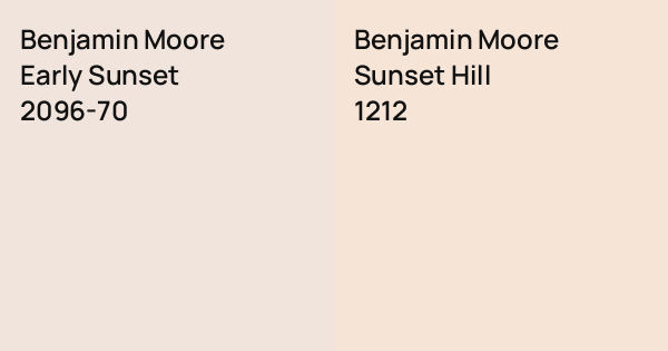 Benjamin Moore Early Sunset vs. Benjamin Moore Sunset Hill comparison