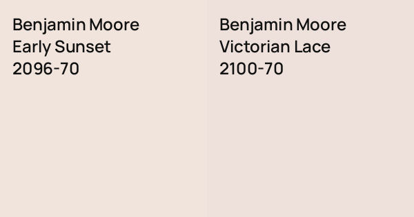 Benjamin Moore Early Sunset vs. Benjamin Moore Victorian Lace comparison