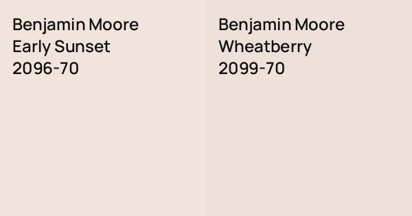Benjamin Moore Early Sunset vs. Benjamin Moore Wheatberry comparison