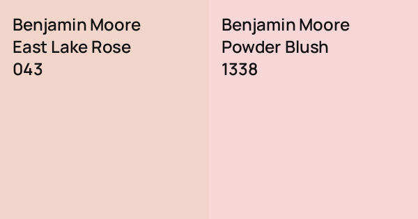 Benjamin Moore East Lake Rose vs. Benjamin Moore Powder Blush comparison
