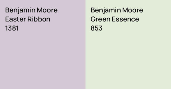 Benjamin Moore Easter Ribbon vs. Benjamin Moore Green Essence comparison