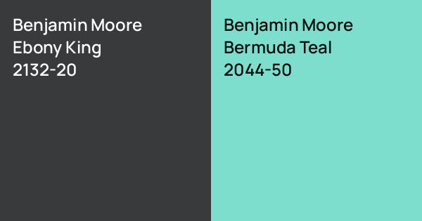 Benjamin Moore Ebony King vs. Benjamin Moore Bermuda Teal comparison