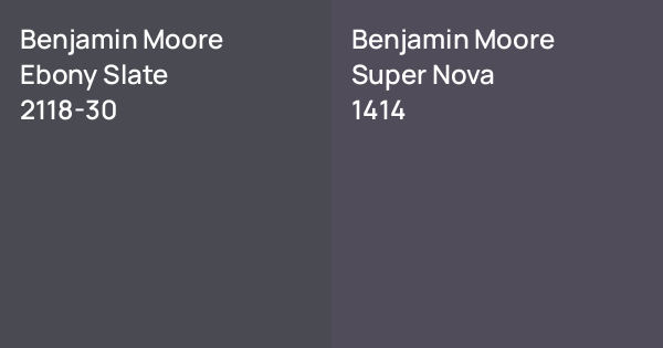 Benjamin Moore Ebony Slate vs. Benjamin Moore Super Nova comparison