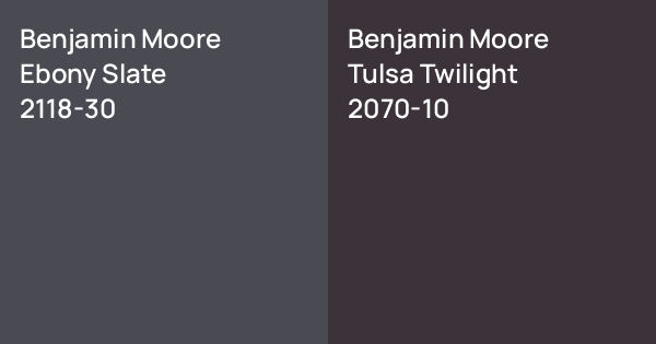 Benjamin Moore Ebony Slate vs. Benjamin Moore Tulsa Twilight comparison