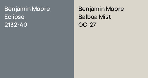 Benjamin Moore Eclipse vs. Benjamin Moore Balboa Mist comparison
