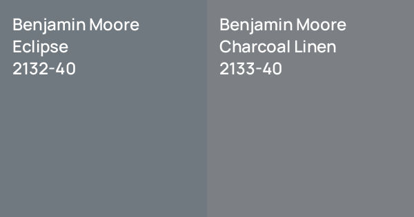 Benjamin Moore Eclipse vs. Benjamin Moore Charcoal Linen comparison