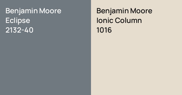 Benjamin Moore Eclipse vs. Benjamin Moore Ionic Column comparison