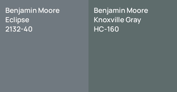 Benjamin Moore Eclipse vs. Benjamin Moore Knoxville Gray comparison