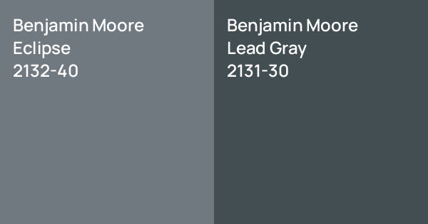 Benjamin Moore Eclipse vs. Benjamin Moore Lead Gray comparison