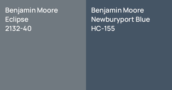Benjamin Moore Eclipse vs. Benjamin Moore Newburyport Blue comparison