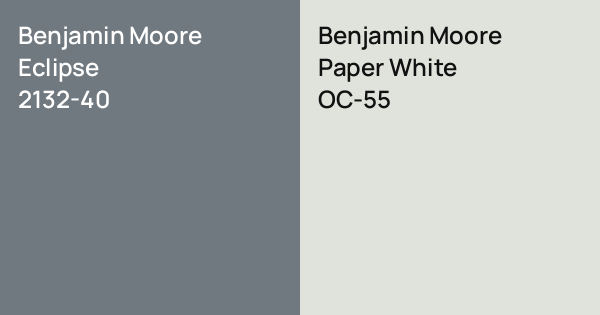 Benjamin Moore Eclipse vs. Benjamin Moore Paper White comparison