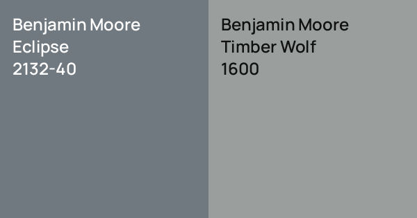 Benjamin Moore Eclipse vs. Benjamin Moore Timber Wolf comparison